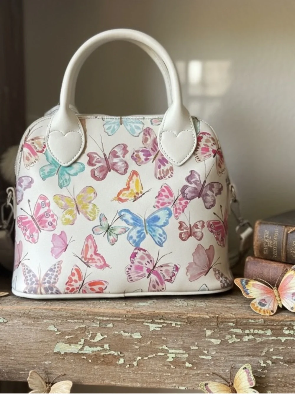 Betsey Johnson | Bags | Betsey Johnson Dome Butterfly Print Satchel Bag ...
